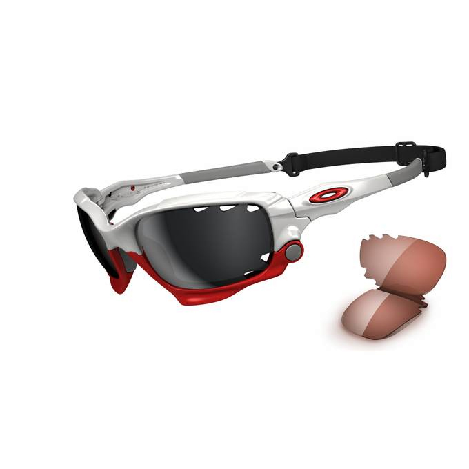 Oakley Racing Jacket Sunglasses Black Iridium & Vr28 With Polished ...