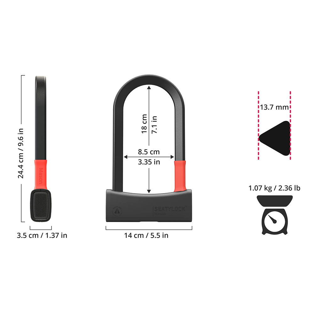 Seatylock Mason U-Lock 180 | Merlin Cycles