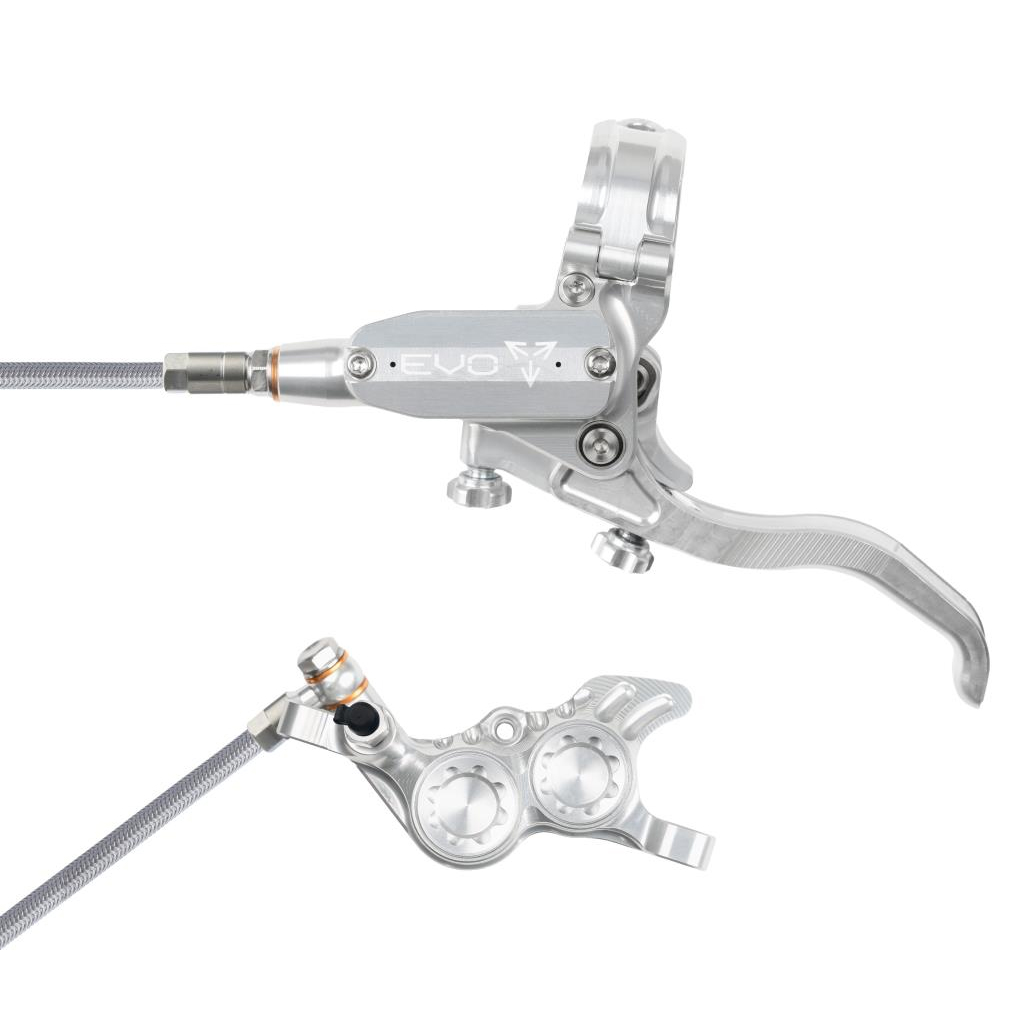 Hope Tech 4 Evo GR4 Braided Disc Brake - Silver / Colours | Merlin Cycles