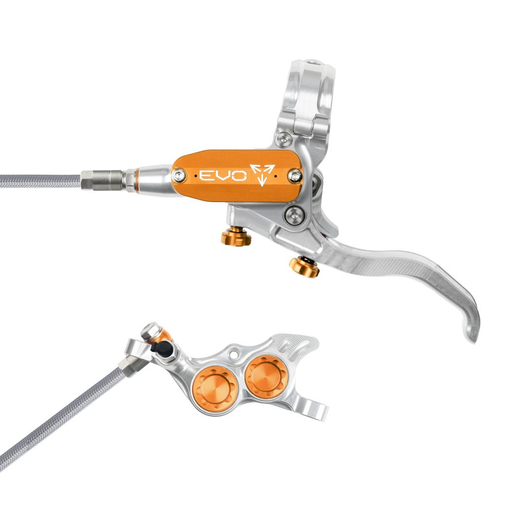 Hope Tech 4 Evo TR4 Braided Disc Brake - Silver / Colours | Merlin Cycles
