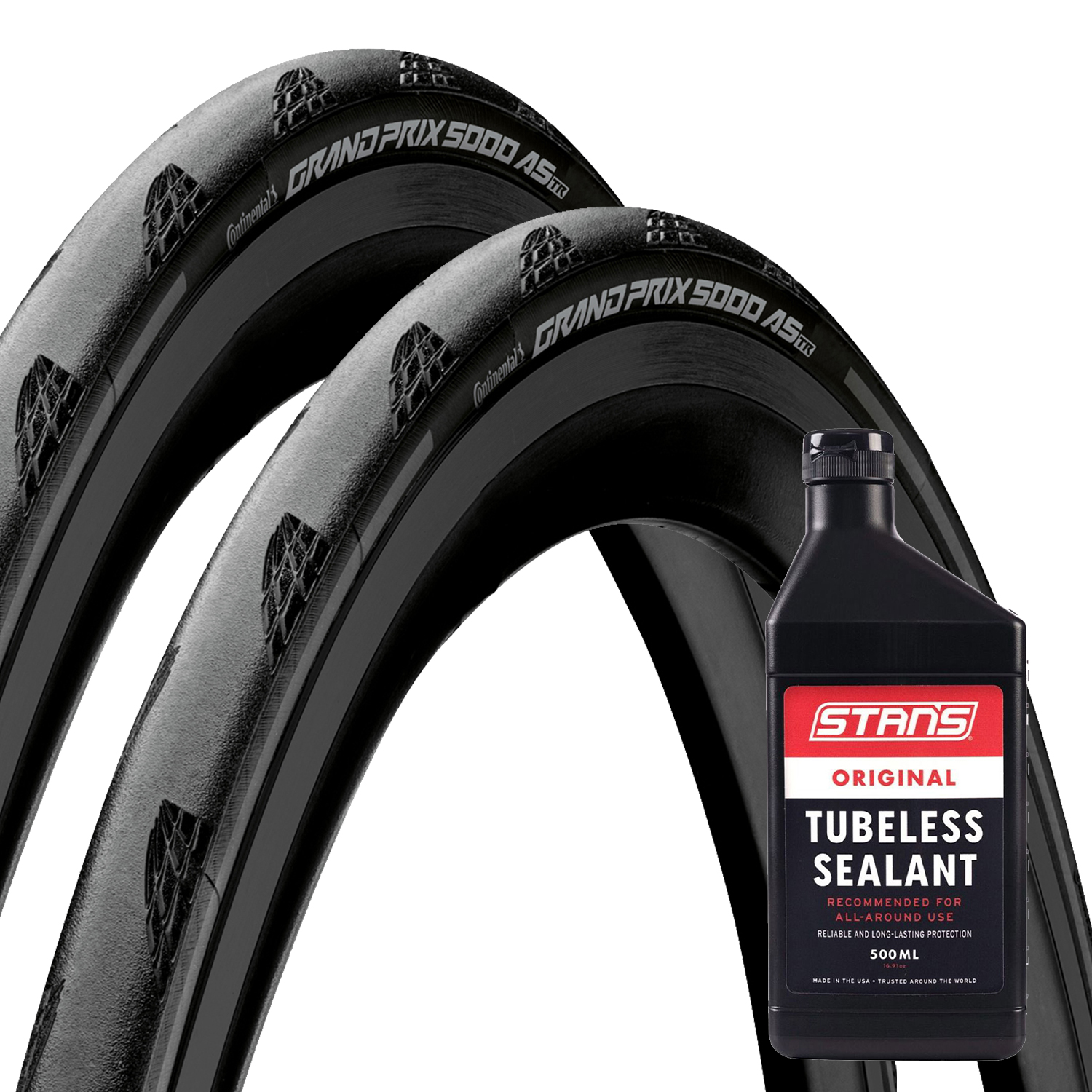 Continental GP5000 AS TR Folding Road Tyres With Stans 500ml Tubeless ...