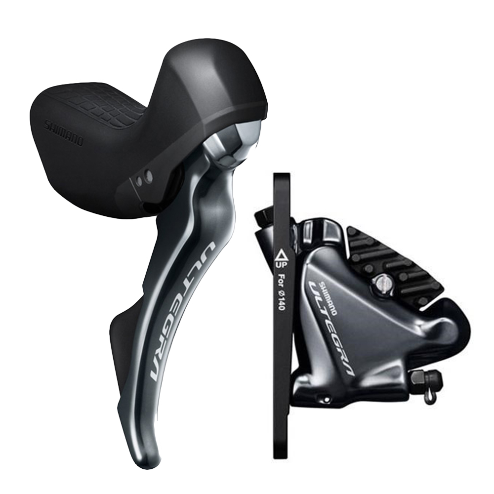 Shimano Ultegra R8020 Hydraulic Disc STI Levers & R8070 Flat Mount Disc ...