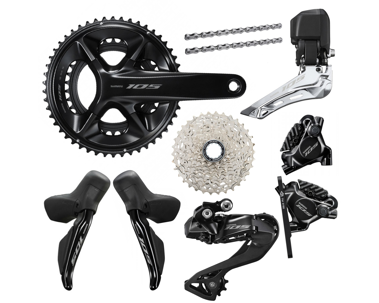 Shimano 105 R7170 Di2 Disc Groupset - 12 Speed | Merlin Cycles