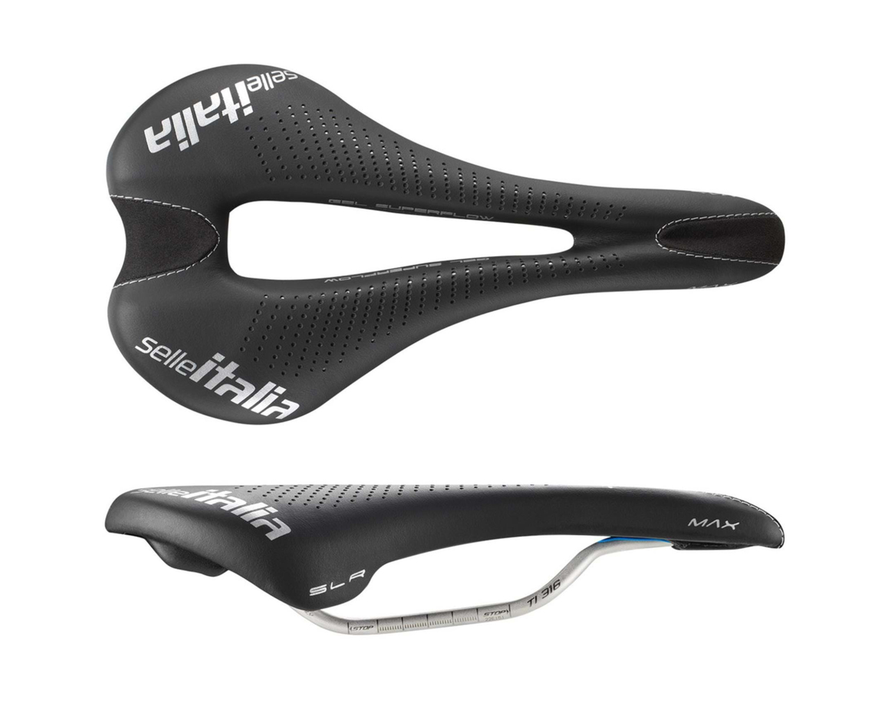 Selle Italia Max SLR Boost Gel TI316 Superflow Road Saddle | Merlin Cycles