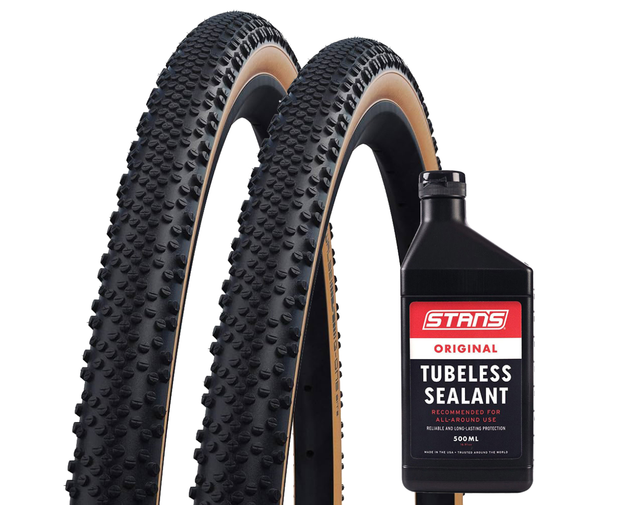 Schwalbe G-One Bite TLE Folding Gravel Tyres With Stans 500ml Tubeless ...