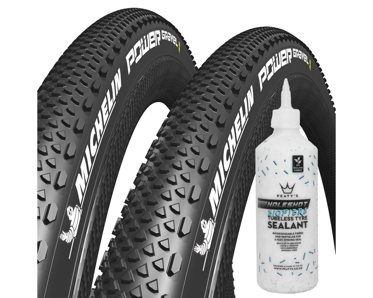 Michelin Power Gravel Folding Tyres With Peatys Holeshot Tubeless ...