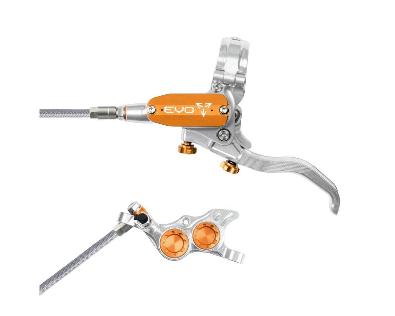 Hope Tech 4 Evo TR4 Braided Disc Brake - Silver / Colours | Merlin Cycles