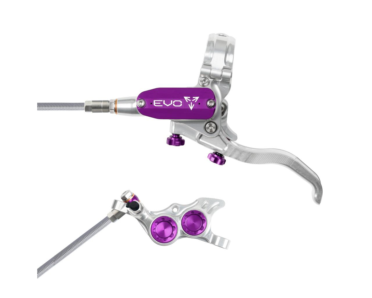 Hope Tech 4 Evo TR4 Braided Disc Brake - Silver / Colours | Merlin Cycles