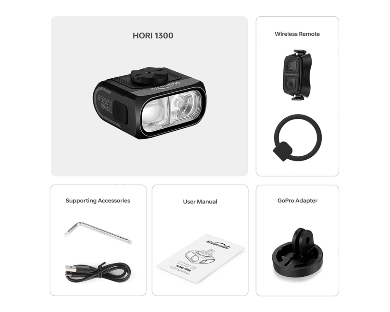 Magicshine Hori 1300 Rechargeable Front Bike Light | Merlin Cycles