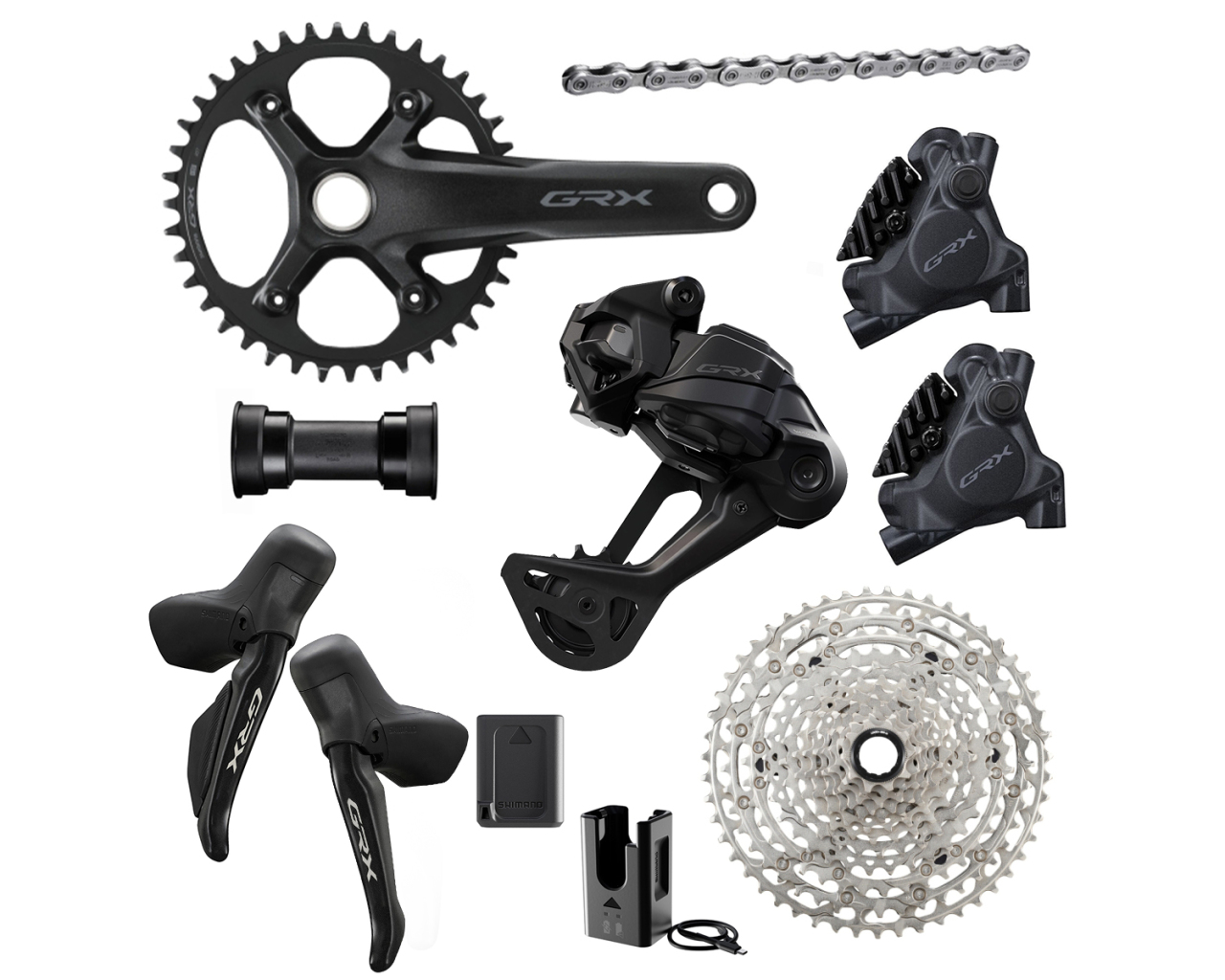 Shimano GRX RX717 Di2 Wireless Gravel Groupset - 1x12 Speed | Merlin Cycles