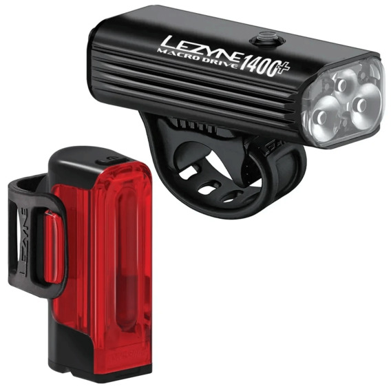 Lezyne Macro Drive 1400+ Strip Drive Pro 400+ LED Bike Light Pair ...