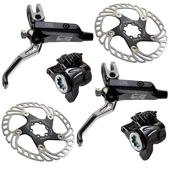 Clarks CRS C2 CNC 2-Piston Flat Mount Hydraulic Disc Brake Set | Merlin ...